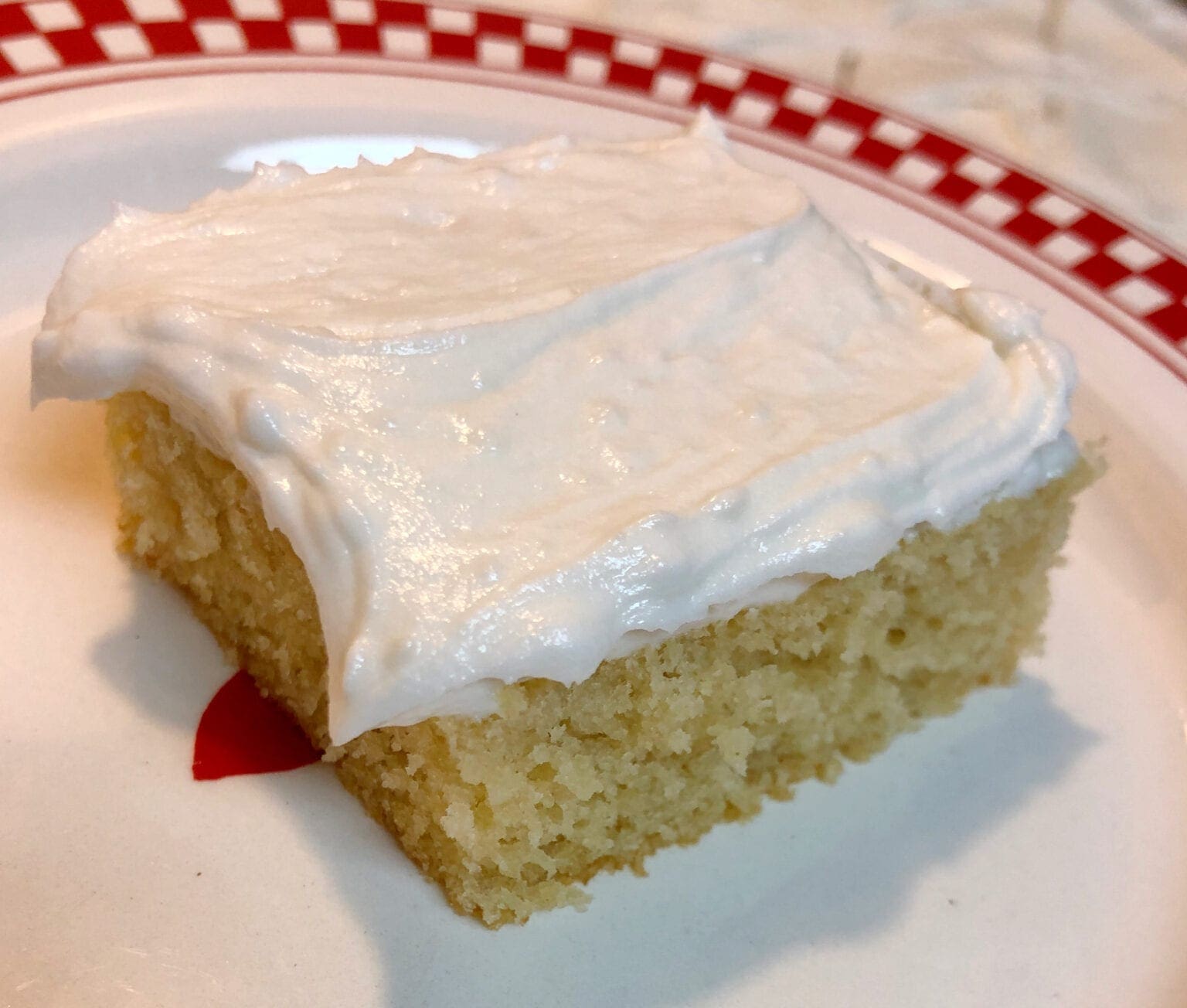 White Velvet Cake with Vanilla Buttercream - Wholesome Farmhouse Recipes