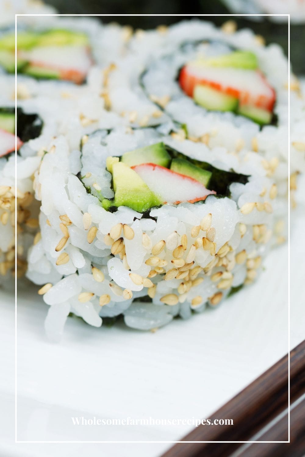Imitation Crab Sushi Roll Recipe: California Roll - Wholesome Farmhouse ...