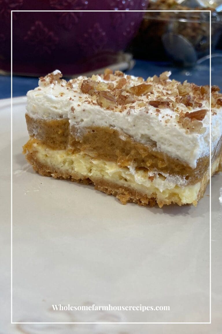 Homemade Layered Cream Cheese Pumpkin Torte Dessert - Wholesome ...