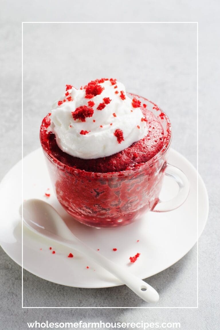 Easy and Delicious Red Velvet Mug Cake in 5 Minutes - Wholesome ...