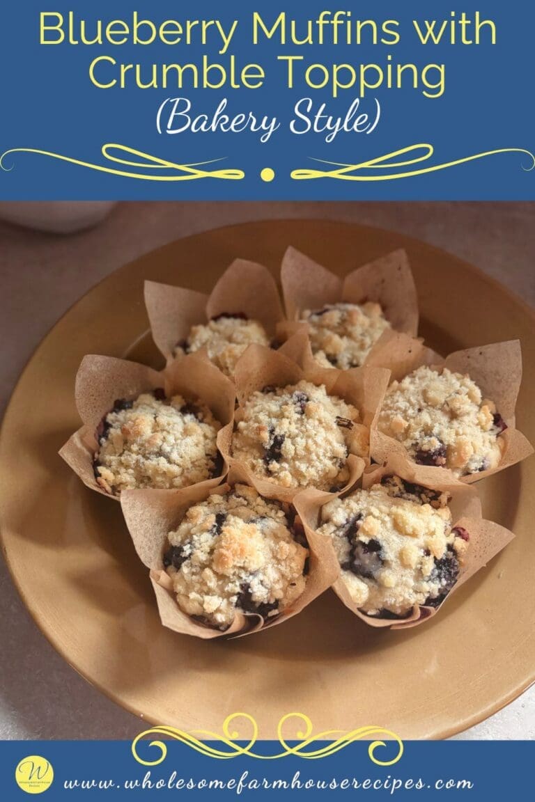 Blueberry Muffins with Crumble Topping (Bakery Style) - Wholesome ...